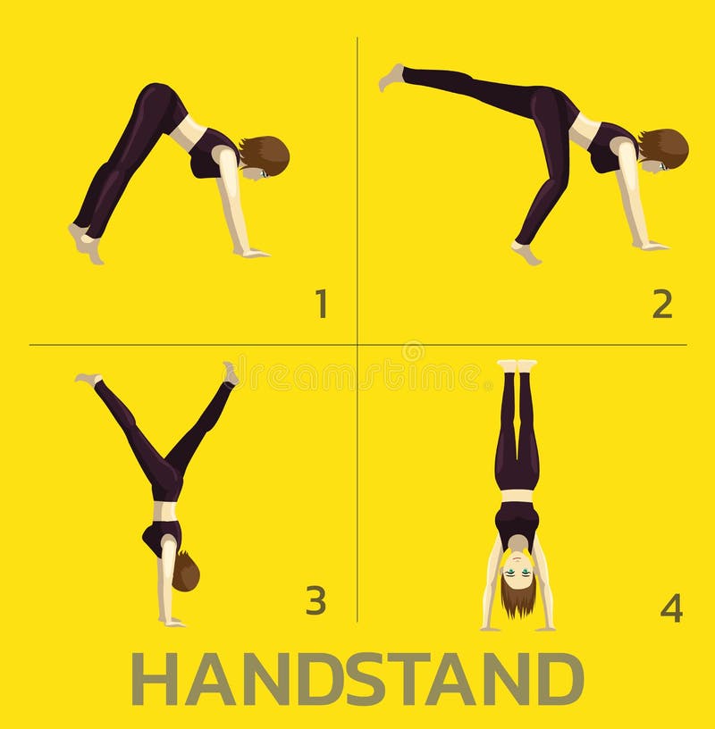 Handstand Yoga Manga Tutorial How Cartoon Vector Illustratie Vector ...