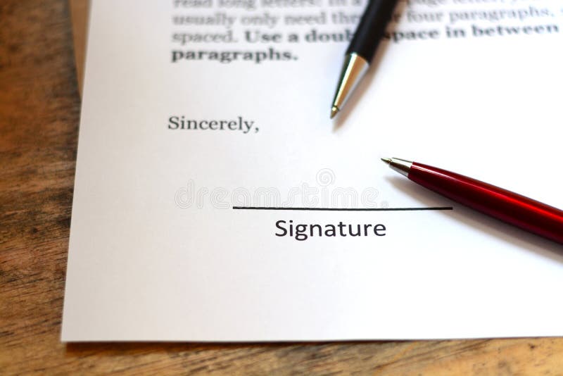 Handtekening met pen stock afbeelding. Image of bindmiddel - 79415963