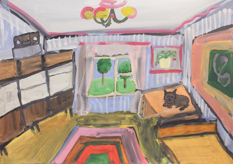 Handtekening van kinderen stock illustratie. Illustration of gouache ...