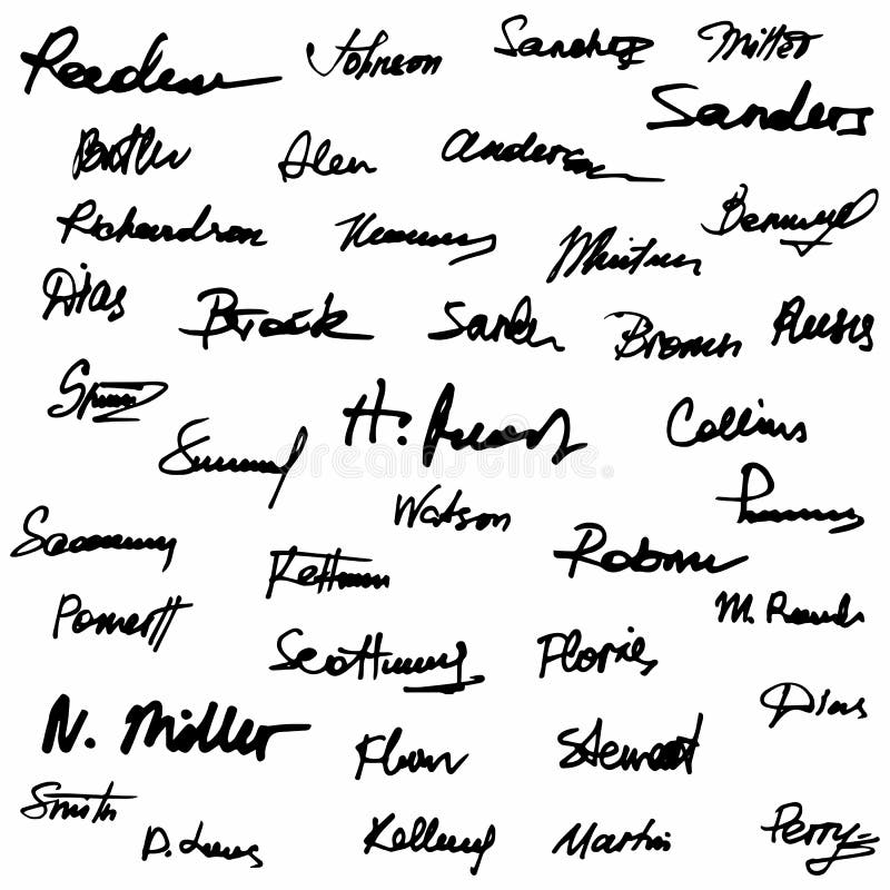 Handtekeningen Bedrijfsautograph Vector Illustratie - Illustration of ...