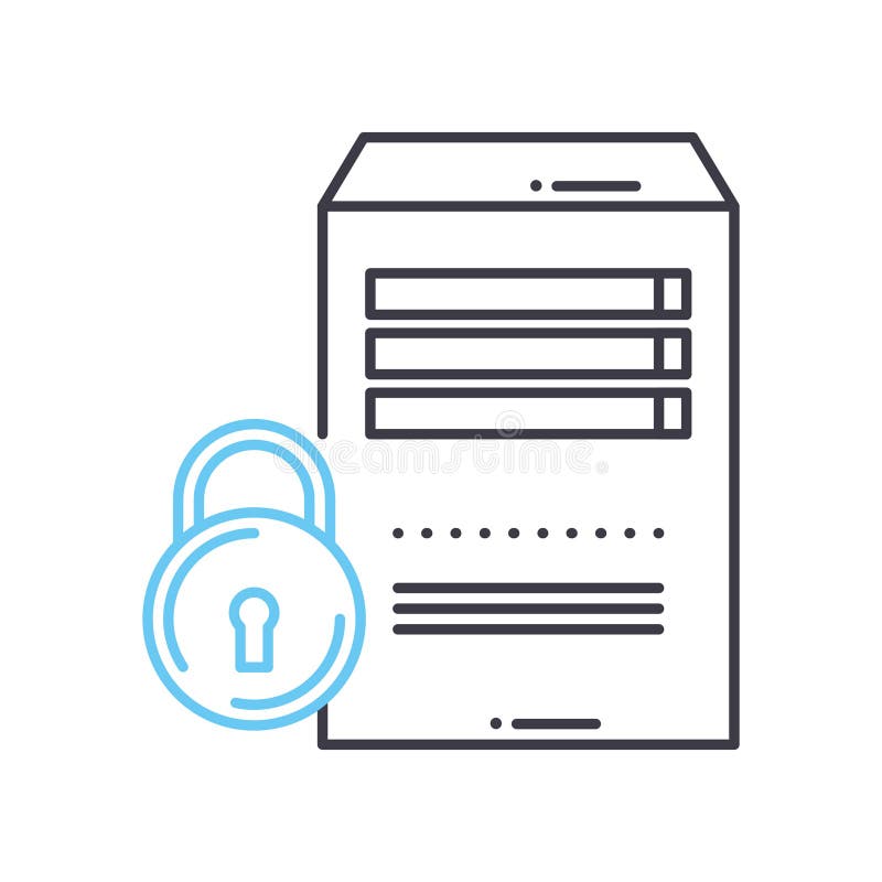 Handware Security Line Icon, Outline Symbol, Vector Illustration ...