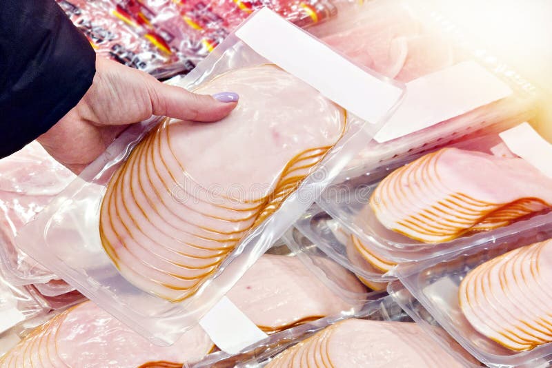 Handwith ham at food store stock image. Image of ingredient - 335216845