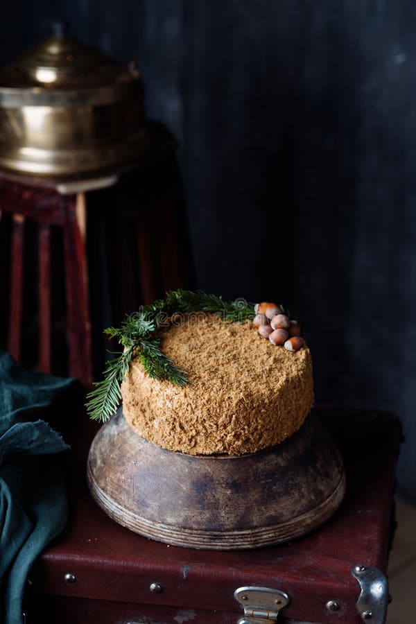 Handwork cake with nuts stock image. Image of candy, food - 84864775