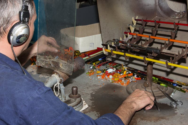 Handwork Poduction of Glass Figure Hands Stock Image - Image of glowing ...