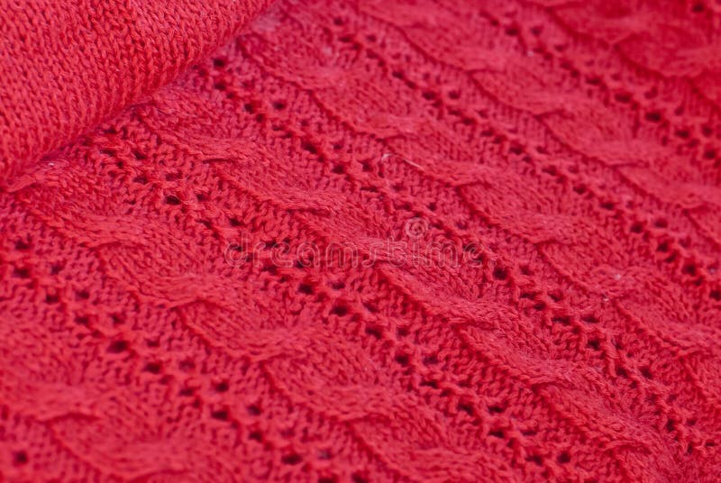 Handwork of Red Woolen Worsted Pattern Design Stock Image - Image of ...