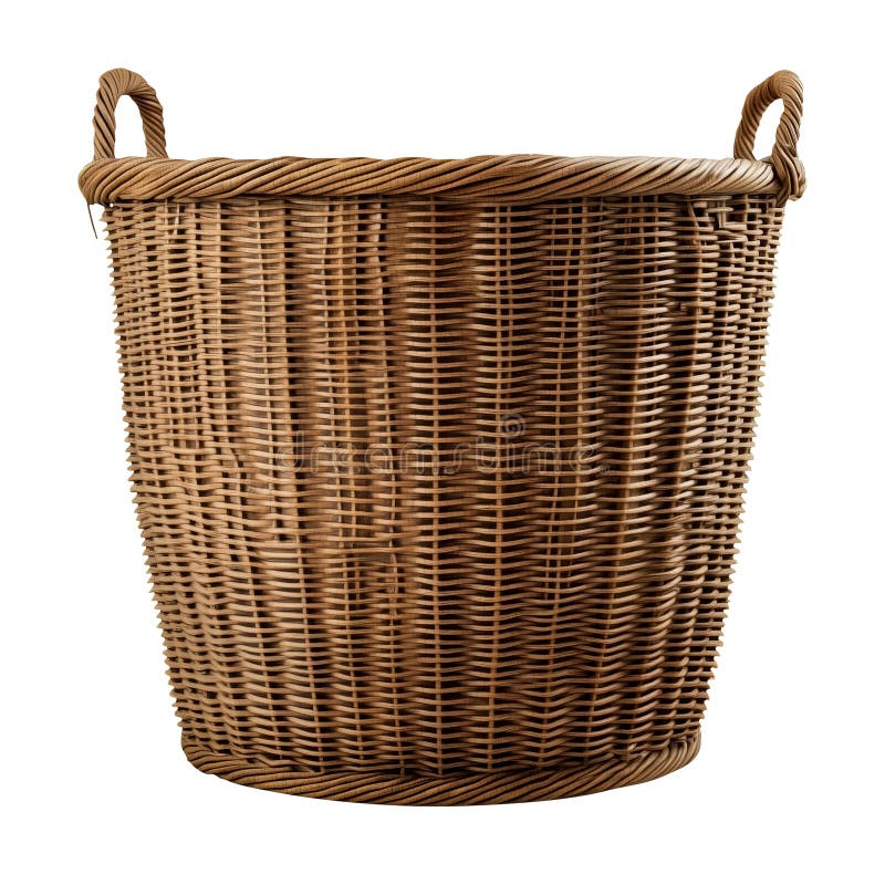 A Handwoven Basket with a Rounded Shape and a Sturdy Handle, Crafted ...
