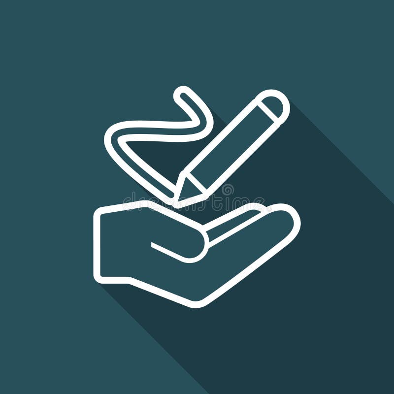 Handwriting Pen Concept - Vector Flat Minimal Icon Stock Vector ...