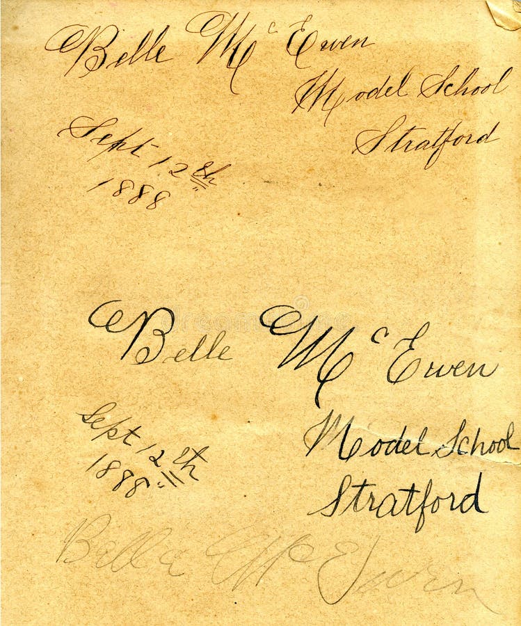 Handwriting from 1888 stock photo. Image of paper, arithmetic - 1374666