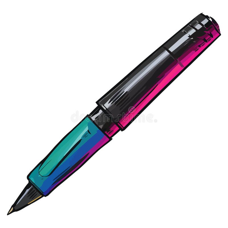 Handwriting Activity with Pen Close Up Stock Vector - Illustration of ...