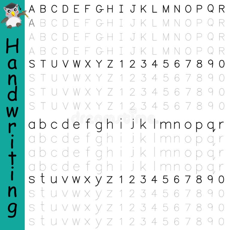 Handwriting Alphabet Number Stock Vector - Illustration of icon ...
