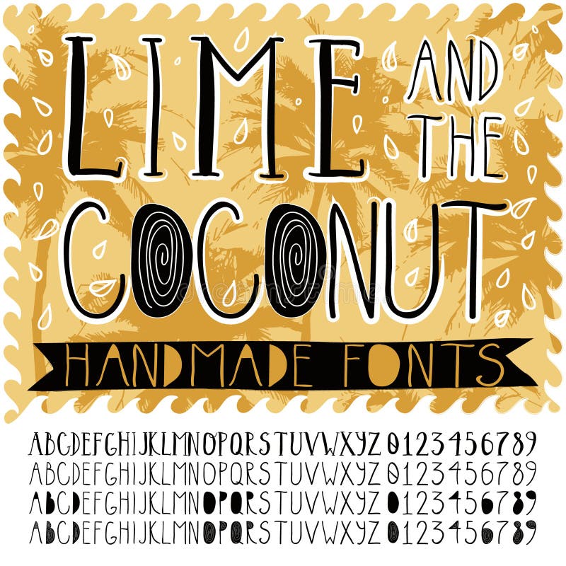 Handwriting Alphabets. Hand Drawn Fonts Stock Vector - Illustration of ...