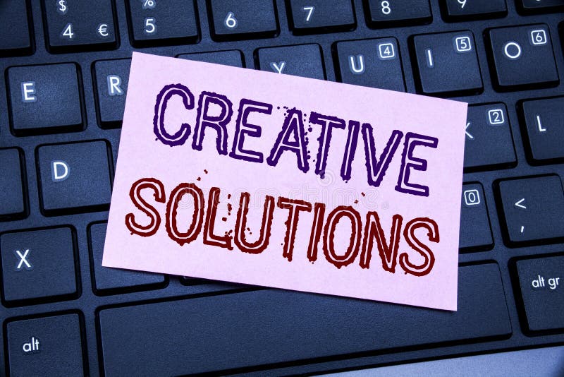 Handwriting Announcement Text Showing Creative Solutions. Business ...