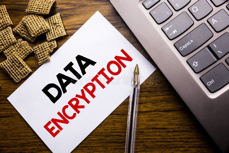 Handwriting Announcement Text Showing Data Encryption. Business Concept ...