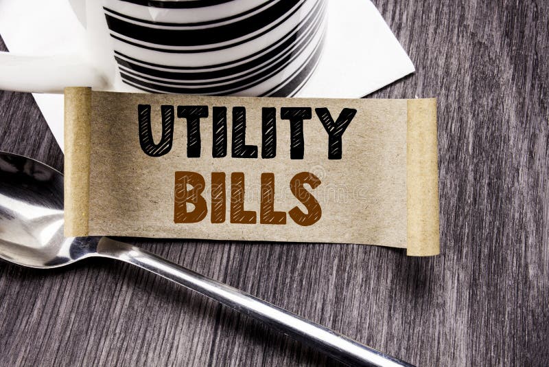 Handwriting Announcement Text Showing Utility Bills. Business Concept ... Handwriting Announcement Text Showing Utility Bills. Business Concept ...