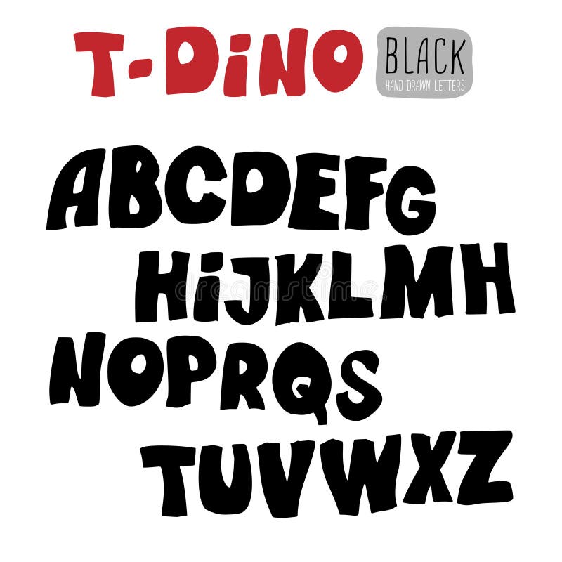 Handwriting Black Alphabets Over Bold Fun Sloppy Hand-drawn Font Stock ...