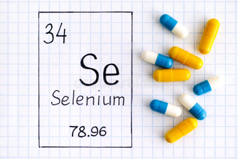 Handwriting Chemical Element Selenium Se with Pills Stock Image - Image ...