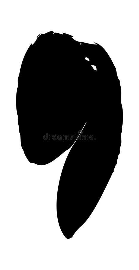 Handwriting Comma Brushstroke Graphic Symbol Stock Vector ...