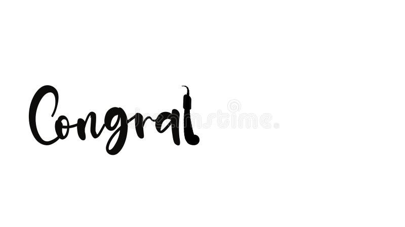 Congratulation Text Animated with Stylish Style on White Background ...