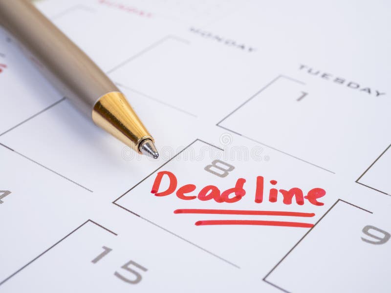 Handwriting deadline 1 stock image. Image of macro, plan - 77426541