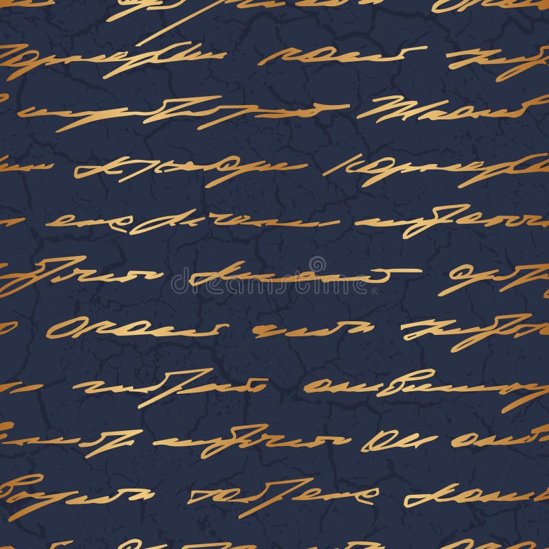 Handwriting Gold Seamless Pattern. Repeated Scribble Texture ...