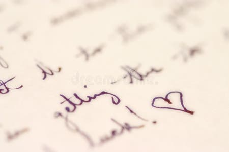 Handwriting with a heart stock image. Image of cursive - 999657