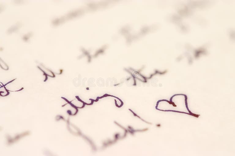 Handwriting with a heart stock image. Image of cursive - 999657