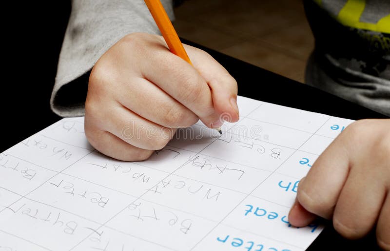 Handwriting and homework stock photo. Image of paper - 219604474