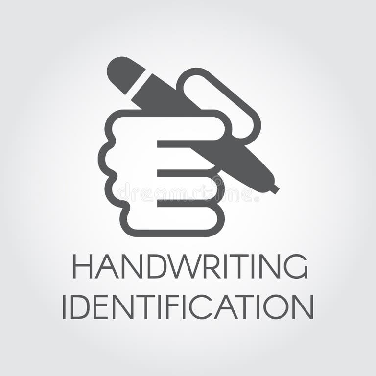 Handwriting Identification Flat Icon. Hand Holding Pen and Writing ...