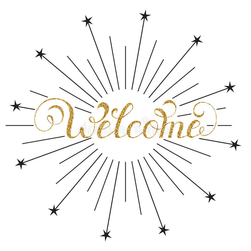 Handwriting Inscription Welcome Stock Vector - Illustration of burst ...