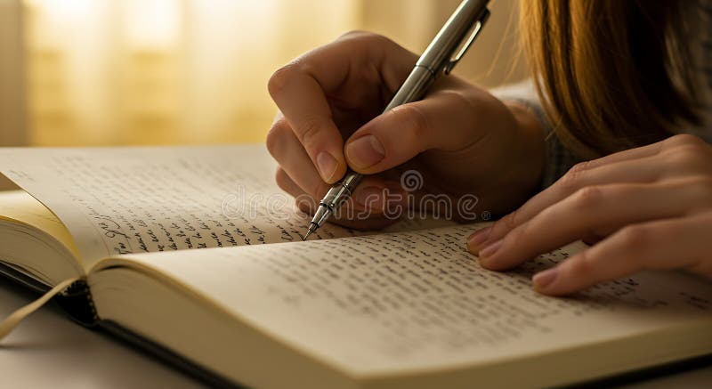 Handwriting in a Journal stock illustration. Illustration of paper ...