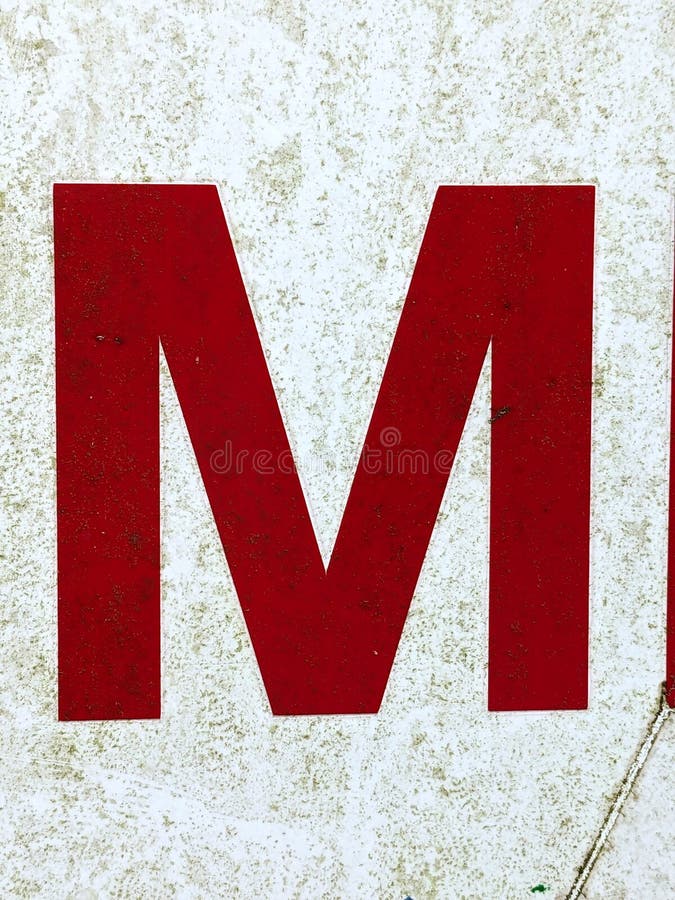 Handwriting Letter in Distressed State Sign Font M Typography Stock ...