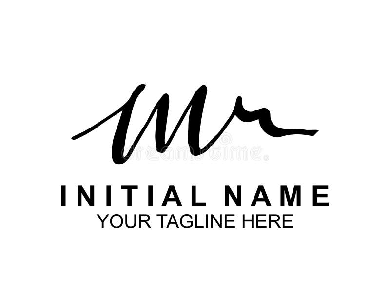 Handwriting Logo of Initial Signature Letter Type M Stock Vector ...