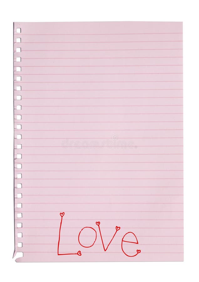 Handwriting Heart Shape on Paper with Tape Stock Image - Image of love ...
