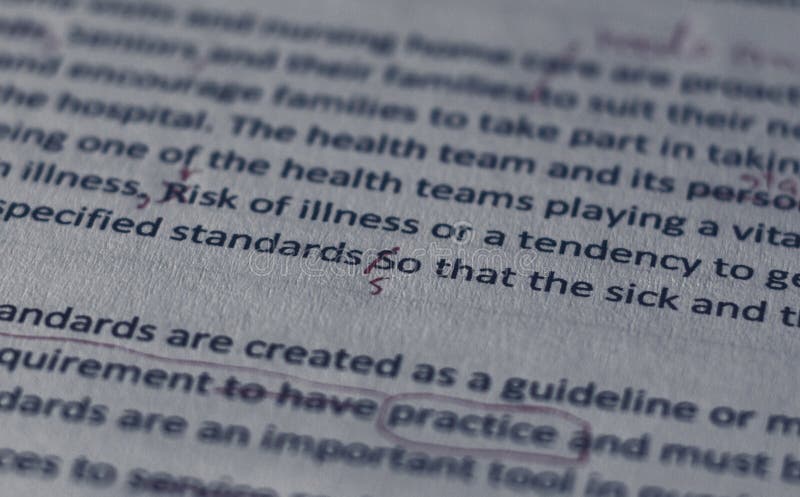 Handwriting Marking Error on English Letter on Draft Paperwork Stock ...