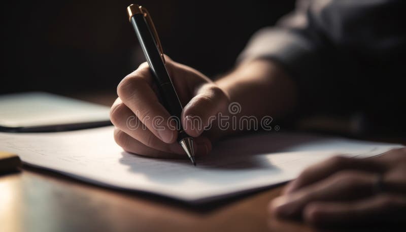 Handwriting on Paper, a Creative Idea from a Business Person Generated ...