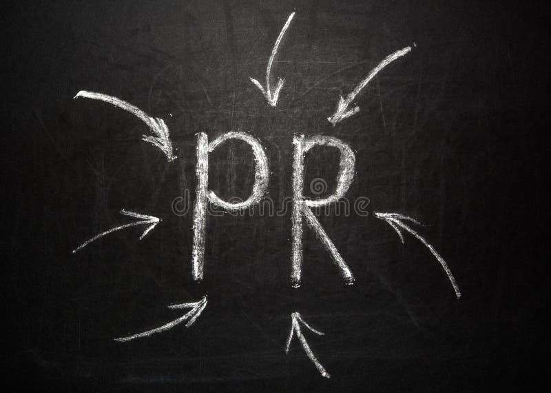 Handwriting of PR Abbreviation Public Relation on Chalkboard Stock ...