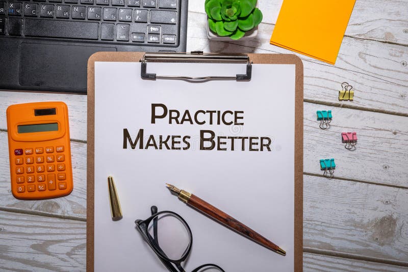 Handwriting PRACTICE MAKES PERFECT Stock Photo - Image of perfection ...
