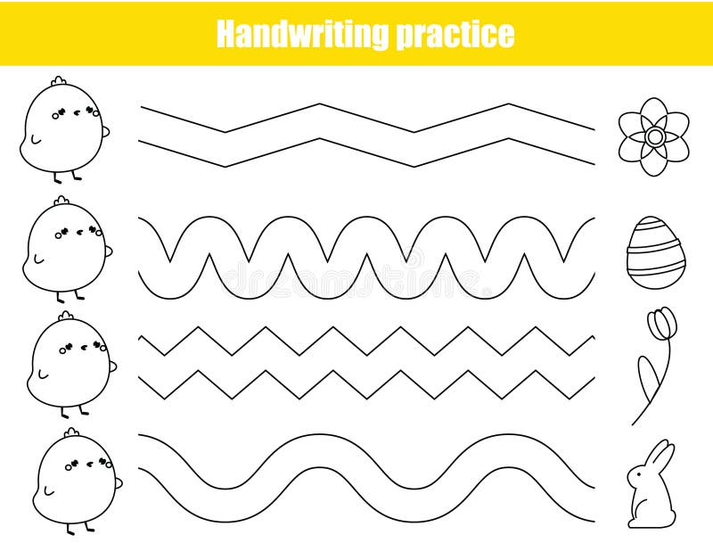 Handwriting Practice Sheet. Educational Children Game. Basic Writing ...