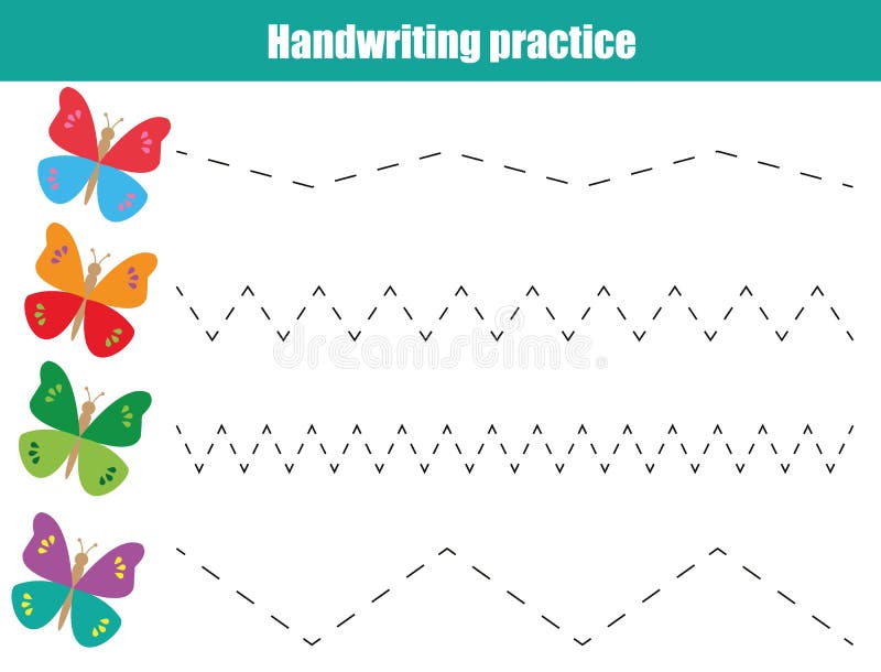 Handwriting Practice Sheet. Educational Children Game, Printable ...