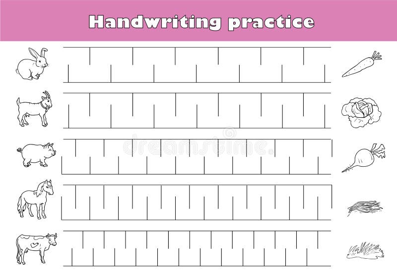 Handwriting Practice Sheet. Educational Children Game, Printable ...