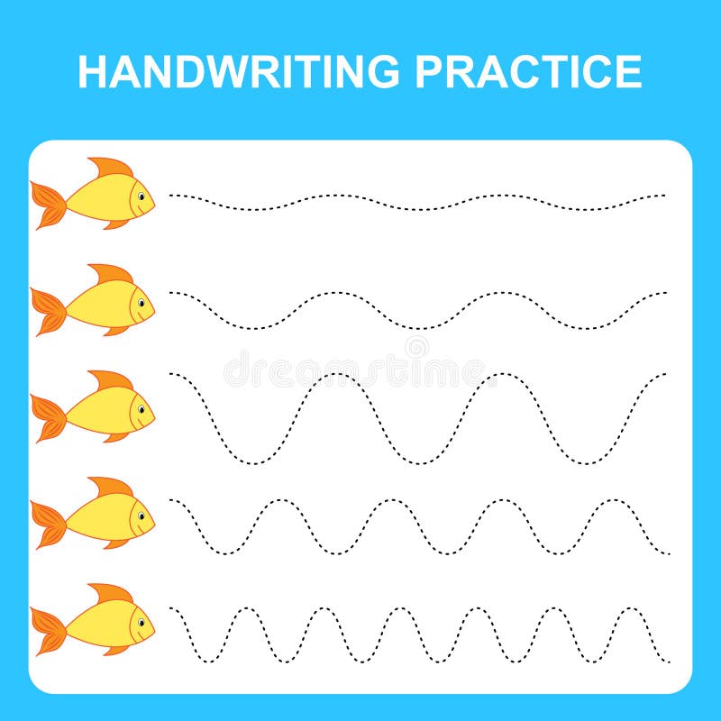 Handwriting Practice Sheet Illustration. Ships on the Waves. Materials ...