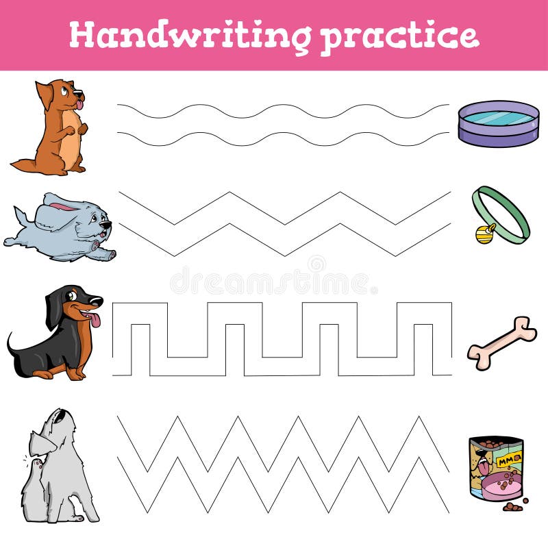 Handwriting Practice Sheet. Educational Children Game, Restore the ...