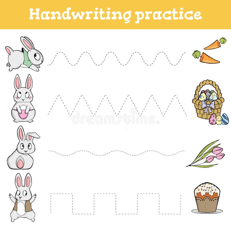 Handwriting Practice Sheet. Educational Children Game, Restore the ...