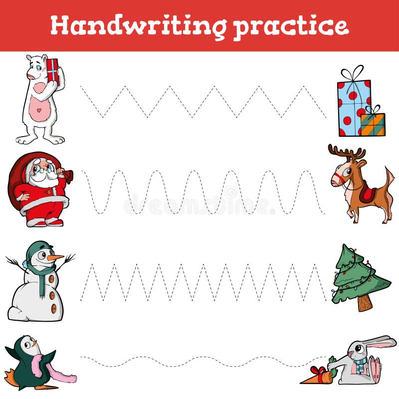 Handwriting Practice Sheet. Educational Children Game, Printable ...