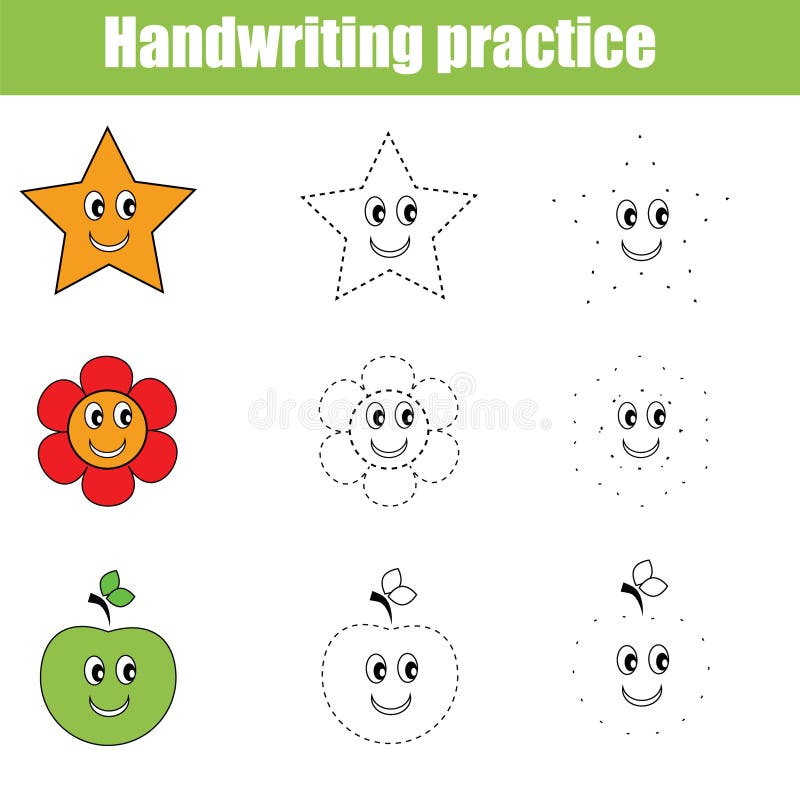 Handwriting Practice Sheet. Educational Children Game, Printable ...