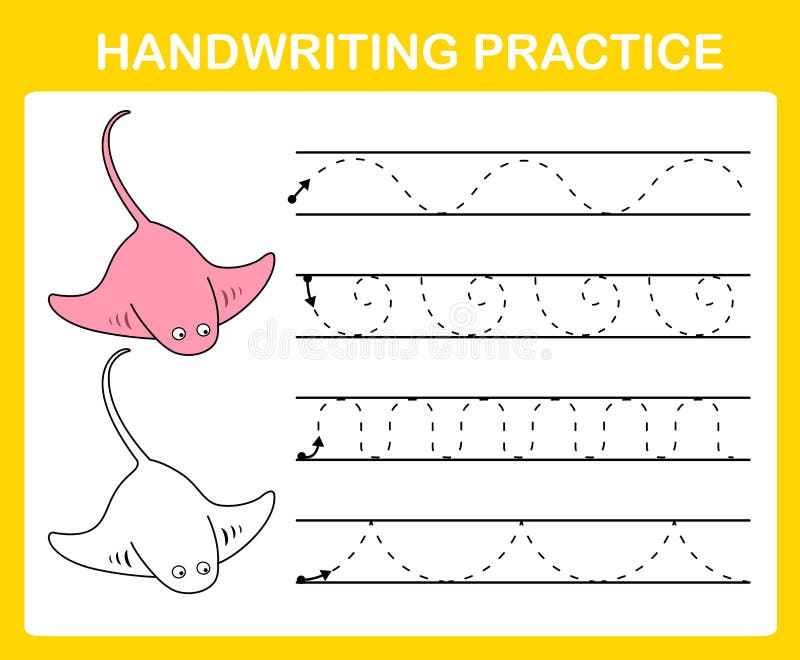 Handwriting practice sheet stock vector. Illustration of collection ...