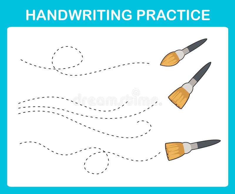 Handwriting practice sheet stock vector. Illustration of connect ...