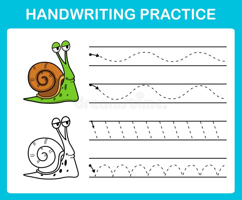 Handwriting practice sheet stock vector. Illustration of drawing ...