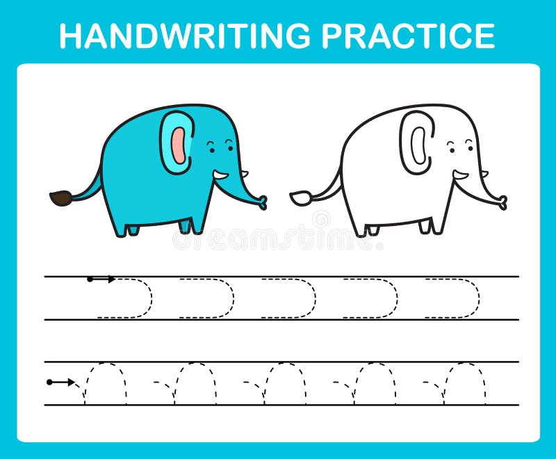 Handwriting practice sheet stock vector. Illustration of collection ...