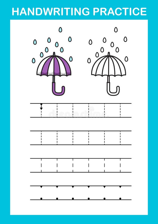 Handwriting practice sheet stock vector. Illustration of drawing ...